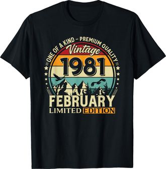Generic 45. Geburtstag Februar 1981 Vintage Jahrgang T-Shirt