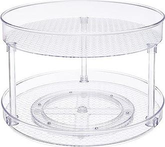 Amazon Basics Drehregal Lazy Susan, 2 Ebenen, transparent, Organizer, 30,5 cm