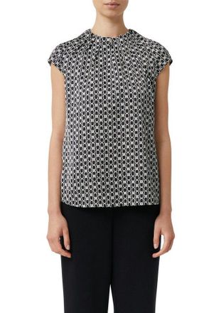 Comma Satinbluse mit All-Over Print