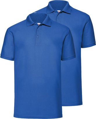 Fruit Of The Loom Doppelpack 65/35 Polo, Farbe:royal, Gr&ouml;&szlig;e:3XL