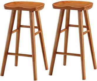 Generic Industrielle Barhocker in Tresenh&ouml;he mit Holzsitz und Fu&szlig;st&uuml;tze, 66/76 cm hoch, f&uuml;r K&uuml;chentheke, Hausbar, Esszimmer