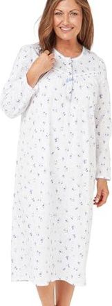 Marlon Jessica Nuisette pour Femme - Nuisette Classique &agrave; Manches Longues en Jersey pour Un Confort Douillet Toute lann&eacute;e et Un enfilage Facile gr&acirc;ce &agrave; Son O