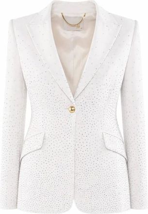 Nenette Femme, Vestes, Blanc, Taille: 38 FR Giacca monopetto full strass