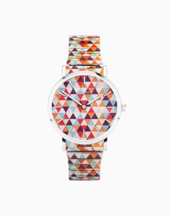 Sekonda Womens Maxima - Montre &agrave; cadran multicolore 38 mm avec bracelet d&eacute;ployant en acier inoxydable