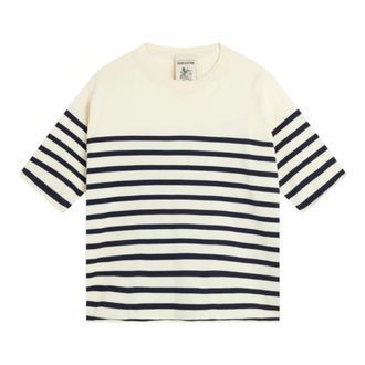 Semicouture Gestreiftes Baumwoll-T-Shirt Ombeline - - Knitwear - Damen - Wei&szlig; - XS