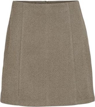 Vila Vila Short Skirt Visallie Hw Jupe Courte, fossile, S Femmes