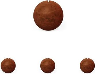 Spaas Rustikale Kugelkerze 80 mm 24St. - bordeaux (Packung mit 4)