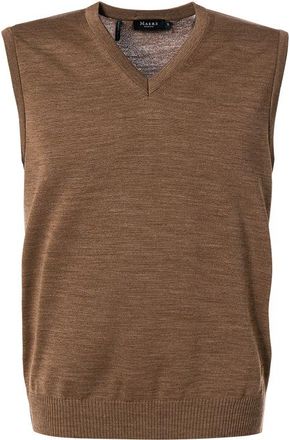 Maerz MAERZ Muenchen Herren Pullunder braun Schurwolle unifarben