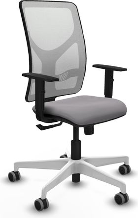 Piqueras y Crespo Stuhl mit Lendenlehne, mit 1D-Armlehnen, ausgestattet mit 3 Positionen und Schneideschaum, mit Rollen von 65 mm, Parkett, Wei&szlig;/Grau