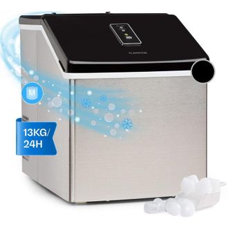 Klarstein Klarstein - Clearcube Machine &agrave; gla&ccedil;ons glace transparente 13 kg/24 h - inox noir