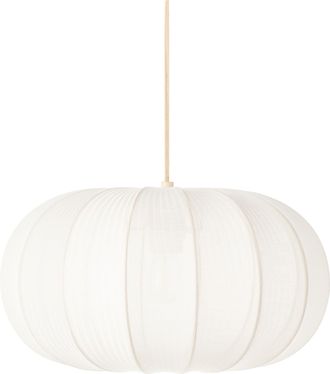 Beliani H&auml;ngelampe mit Nylon Schirm wei&szlig; modernes Design H&auml;ngeleuchte Tocuyo