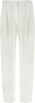 Brunello Cucinelli Femme, Jeans, Blanc, Taille: 38 FR Pantalon Piqu&eacute; Blanc avec D&eacute;tails de Boutons