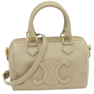 Celine Pre-owned Cuir Triomphe Grained Calfskin 2way Boston Bag - - Pre-owned - Damen - Beige - ONE SIZE