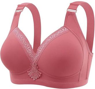 Generic Bikini pour femme - Bretelles r&eacute;glables - Couverture compl&egrave;te - Soutien-gorge confortable sans armatures - Soutien-gorge sans armatures, Rose, 40