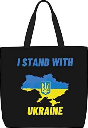 Generic Sac Fourre-Tout Je Soutiens LUkraine Sac Fourre-Tout En Toile De Grande Capacit&eacute; R&eacute;utilisable Sacs En Toile, Pour Voyage, Shopping, Femmes, Tous Les J