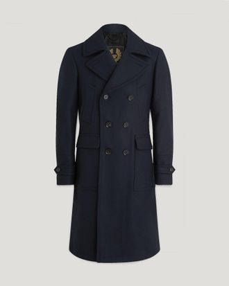 Belstaff Manteau Milford Pour Homme M&eacute;lange De Laine Et Cachemire Bleu Encre 48