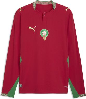 Puma Marokko Authentic Langarm-Heimtrikot Herren, Accessoires, Rot, 3XL