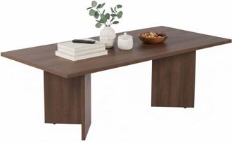 Dmora Couchtisch Turate, rechteckig, Platte aus edlem Holz, braune Tischplatte, 119x60x40h cm, Nussbraun