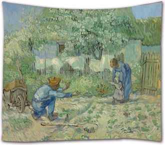 A.Monamour Wandteppiche Erste Schritte (Nach Hirse) Von Vincent Van Gogh &Ouml;lgem&auml;lde Dekore Drucken Stoff Wandbehang Tapisserie Wandbild Vorhang Wandkunst Wanddeko