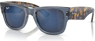 Ray-Ban Mega Wayfarer Sonnenbrillen Gelb & Blau Havana Fassung Blau Glas 51-21