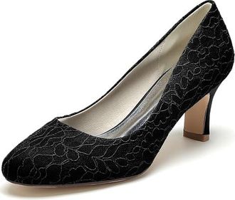 Minitoo MY145 Chaussures de mariage tendance pour femme Chaussures de soir&eacute;e &eacute;l&eacute;gantes, My145 Noir Talon 6 5 cm, 42.5 EU