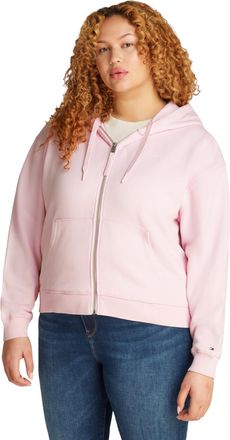 Tommy Hilfiger Damen Hoodie mit Rei&szlig;verschluss Script Zip aus Baumwolle, Rosa (Light Pink), 54