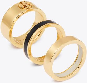 Tory Burch Icon Enamel Ring Set