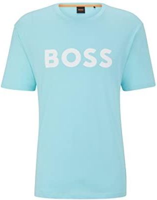 BOSS Hommes Thinking 1 T-Shirt en Jersey de Coton avec Logo imprimé en Gomme