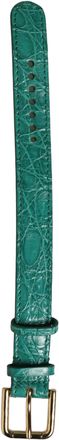 Dolce & Gabbana Caiman Leather with Gold Buckle Belt - Green