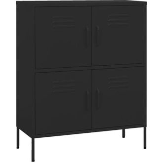 vidaXL Armoire de rangement Noir 80x35x101,5 cm Acier - Vidaxl