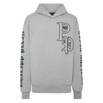 Philipp Plein Homme, Sweatshirts et sweats &agrave; capuche, Gris, Taille: 3XL Sweat &agrave; capuche SweaT-shirt LS Gothic