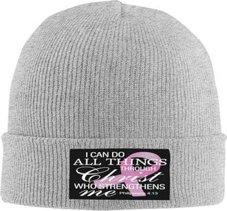 Generic GQWJKSZ Cadeaux chr&eacute;tiens Sensibilisation au Cancer du Sein Cadeau Religieux Bonnet Ample pour Hommes Chapeaux dhiver Bonnets Cool Hommes Chapeau en T