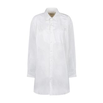 Maison Margiela Femme, Blouses et Chemises, Blanc, Taille: 36 FR Robe Chemise Blanche avec Coutures Faites &agrave; la Main