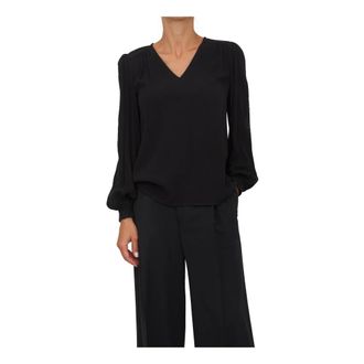 Twinset Schwarze Viskosebluse - - Blouses & Shirts - Damen - Schwarzk - XL