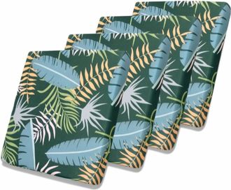 Shanna Stretch Sofa Sitzkissenbezüge Wasserdichter Sofakissenbezug: Bedruckte 4 Stück Outdoor-Kissenbezüge Rutschfeste Sofabezüge Unifarbene Patio-Kissen Für