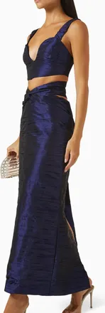 Sandra Mansour M&eacute;diterran&eacute;enne Draped Maxi Skirt Size M