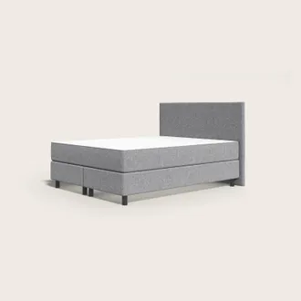 Emma Original Boxspringbett Komfort 200x200cm - hellgrau - F&uuml;&szlig;e Holz - Kopfteil klassisch