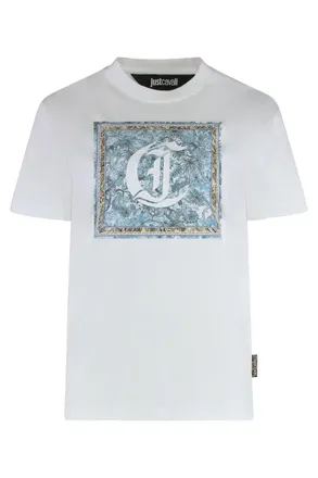 Just Cavalli Logo-Printed Cotton T-Shirt - White