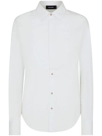 Dsquared2 chemise en coton &agrave; col italien - Blanc