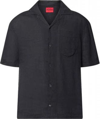 HUGO BOSS Homme, Chemises, Noir, Taille: L Elvory Short Sleeve Shirt