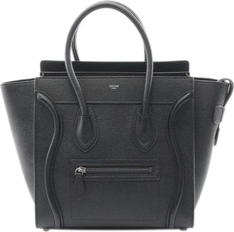 Celine 2010-2025 Micro Leather Luggage tote bag - Schwarz