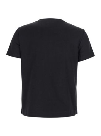 Max Mara Womens Black Cotton T-Shirt With Embroidered Logo T-Shirts & Jerseys