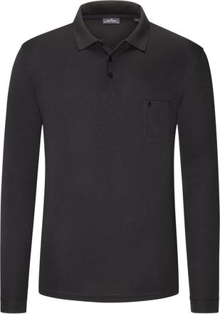 Ragman Langarm Poloshirt mit Brusttasche und Logo-Stickerei in