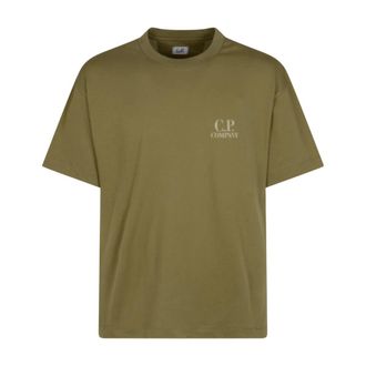 C.P. Company 30/1 Jersey Kurz&auml;rmeliges Logo-T-Shirt - - Tops - Herren - Gr&uuml;n - M