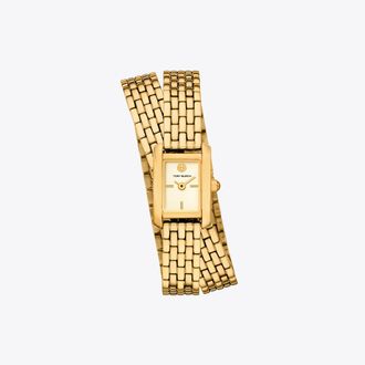 Tory Burch Damen Eleanor Mini-Armbanduhr mit Doppelarmband