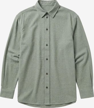 Knowledge Cotton Apparel Damen vegan Hemd Vega Relaxed Flanell Lily Pad Gr&uuml;n