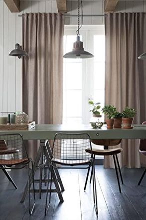 Elbersdrucke Verdunklungsvorhang mit verdeckten Schlaufen Sundown 09 beige verdunkelnd wärmeisolierend energiesparend 255x135 cm Gardine für Wohnzimmer Schlafzimme