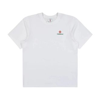 Casablanca Logo-Print Baumwoll-T-Shirt - - Tops - Herren - Wei&szlig; - M