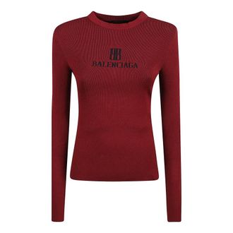 Balenciaga Rundhals-Strickware - - Knitwear - Damen - Rot - S