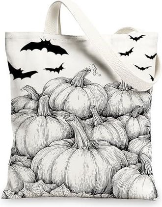 Generic Sacs fourre-tout vintage en toile motif chauve-souris fantaisie, sacs dépicerie réutilisables pour le shopping, lextérieur, les voyages, la plage, bla